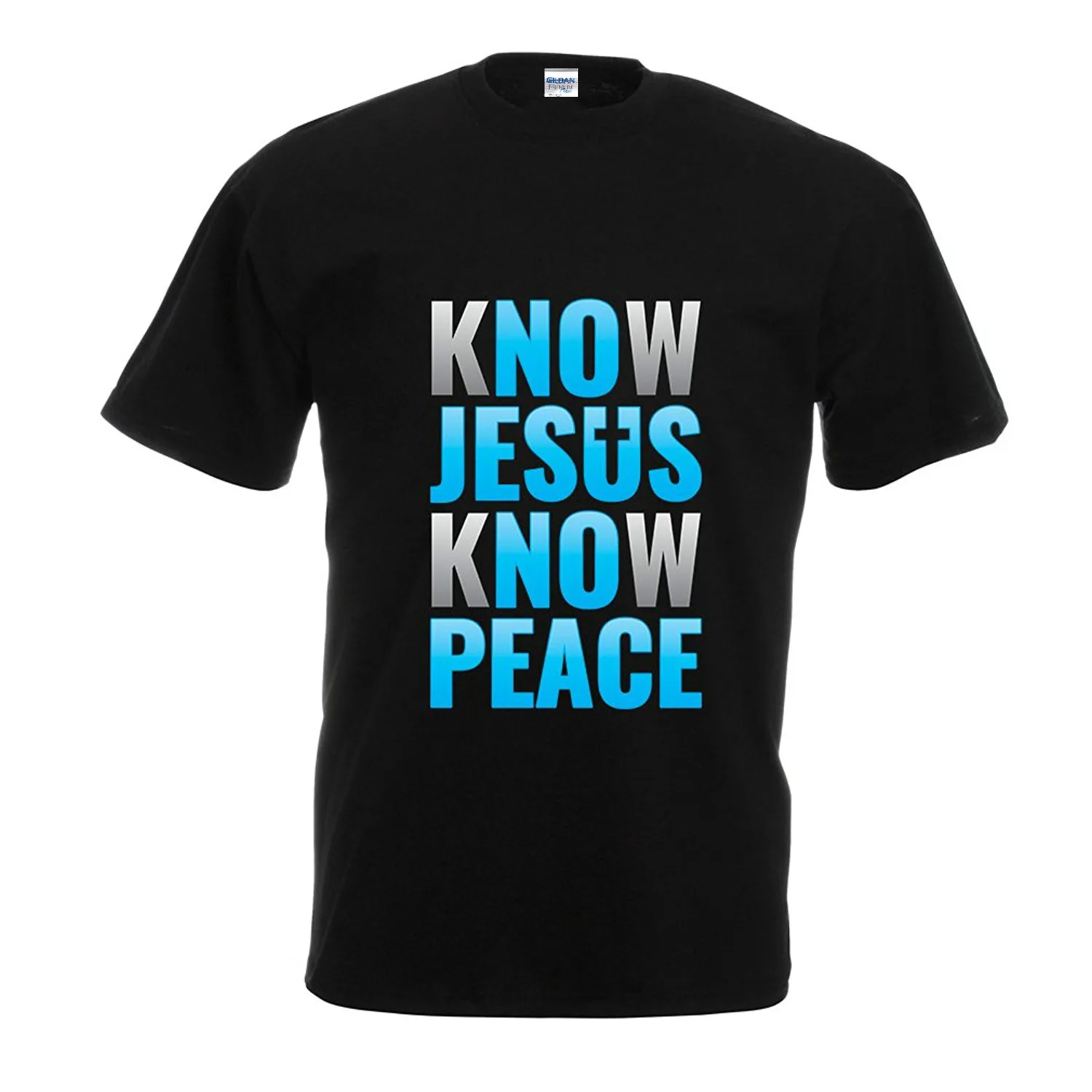 Short Sleeve Mens Formal Shirts T Shirts For Men Know Jesus Know Peace