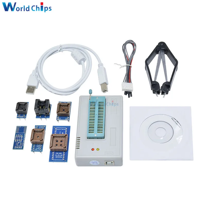 1Set 13000 ICs TL866CS Programmer USB 2.0 EPROM FLASH BIOS 6 Adapter PLCC IC Universal ...