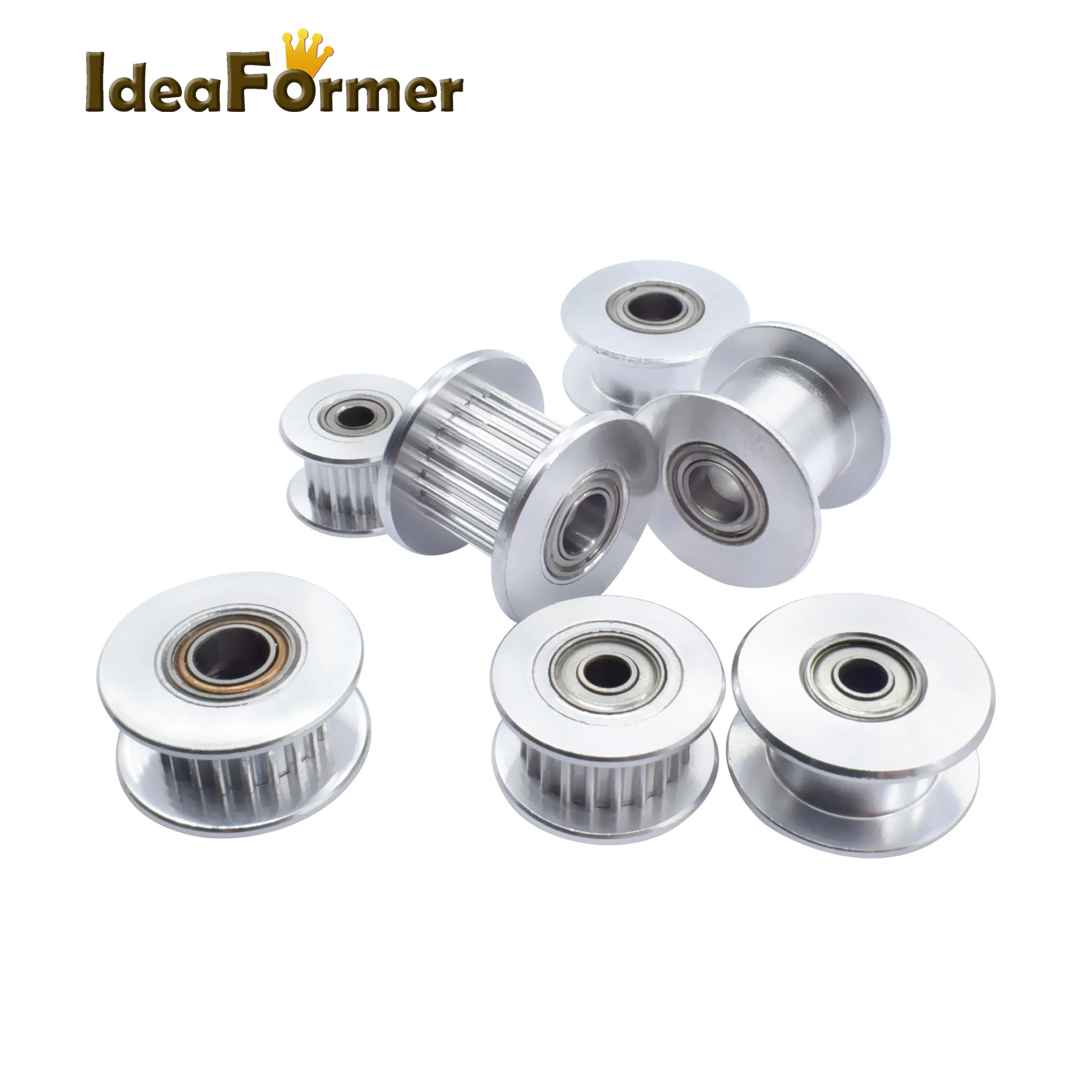 2pcs GT2 Idler Pulley 16 20 No Teeth Belt Width 6 10mm Diameter 3 5mm
