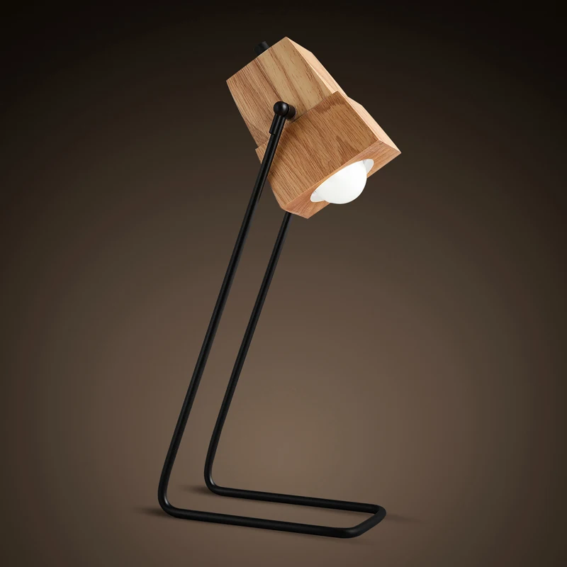 Simple fashion personality wood desk lamp Coffee decorative lamp study ...