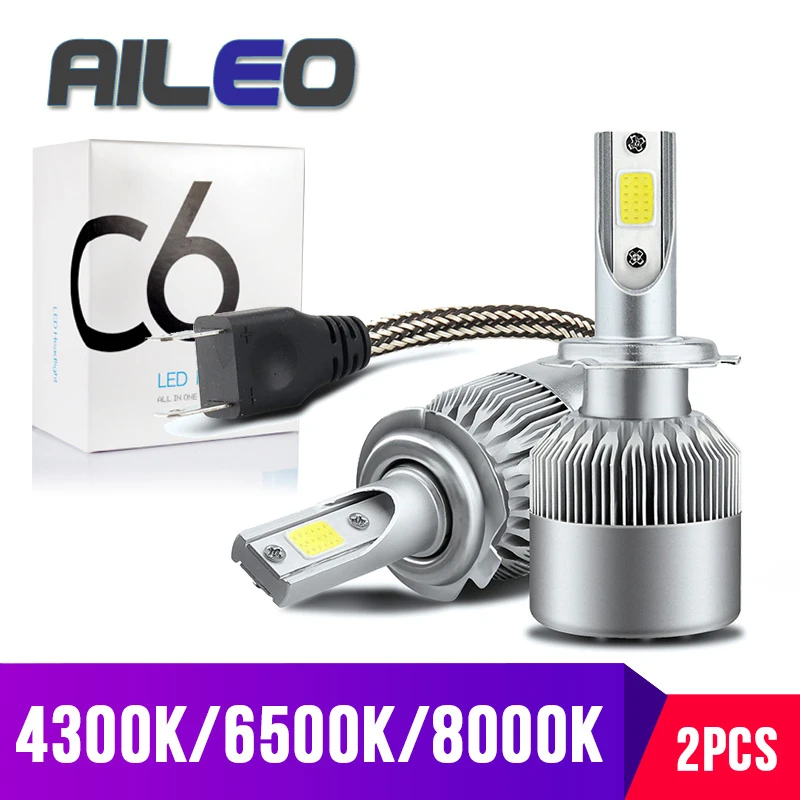 AILEO 7 color choice h7 led H1 H3 H11 H8 H9 H16 HB3 HB4 9005 9006 HIR2 H27 Car Headlight Bulb C6 ...