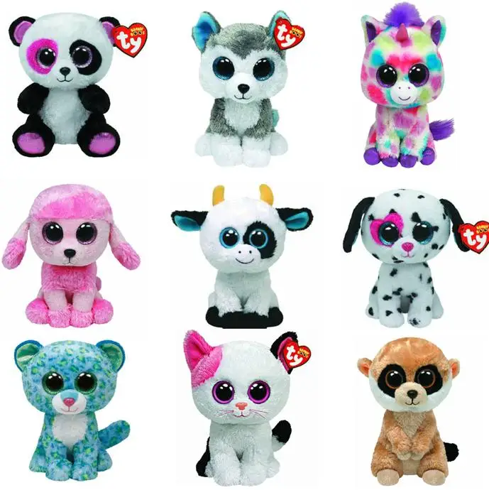 Hot Selling 10Pcs Set TY 15CM Beanie Boos Big Eyes Series Plush Stuffed ...