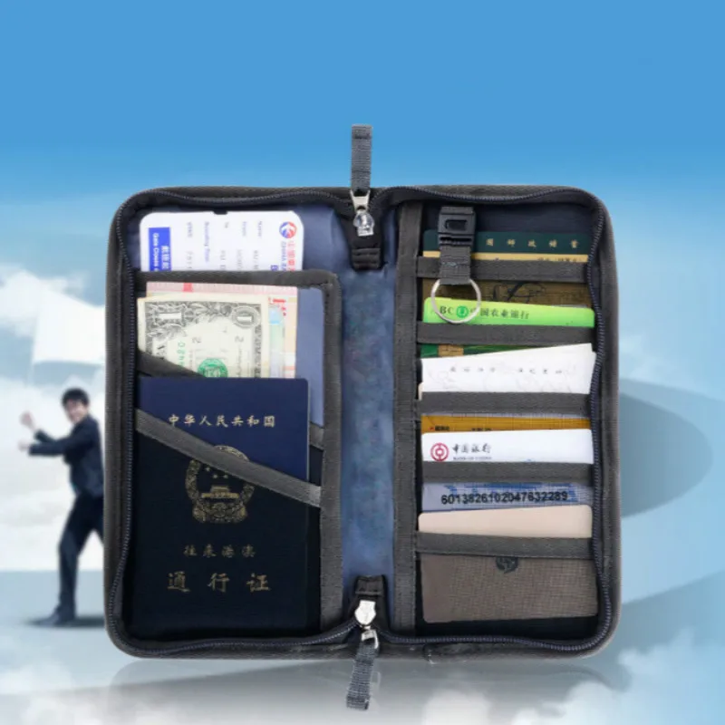 Travel Passport Wallet Foldable Zipper Multifunction Bag Pouch Credit ...