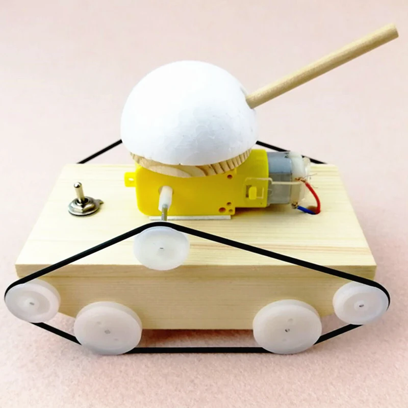wood tank science toy cool kids creative DIY assembly tank model kit ...