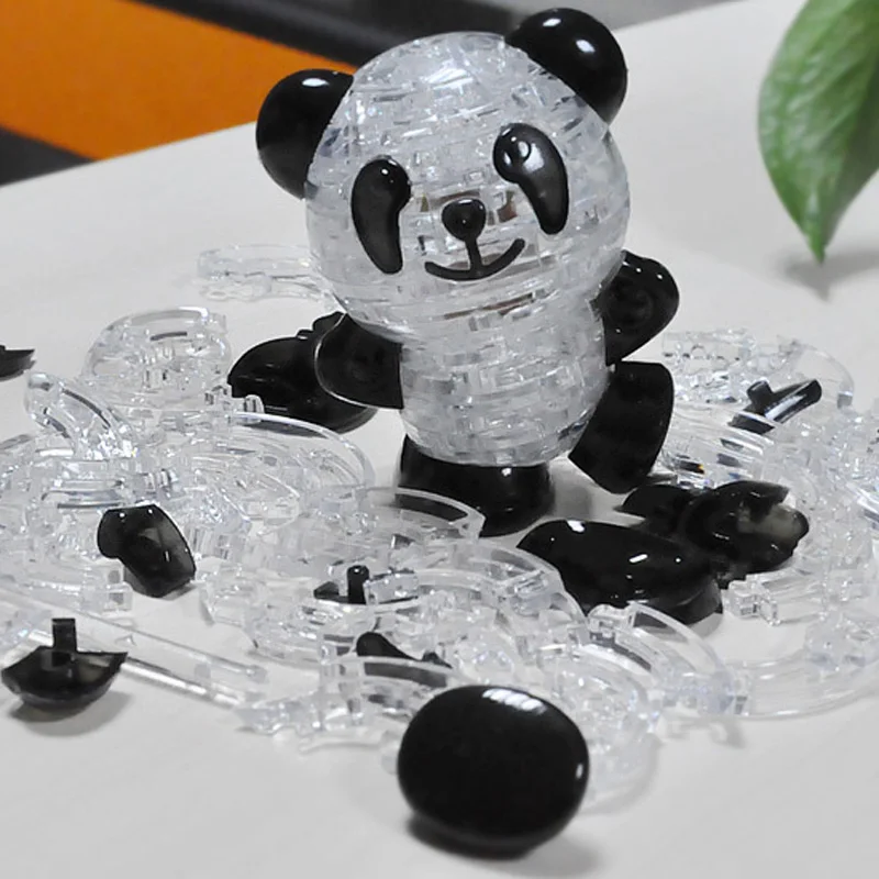 Creative 3D Crystal Panda Puzzle 53pcs Children Adult Puzzles Animal ...