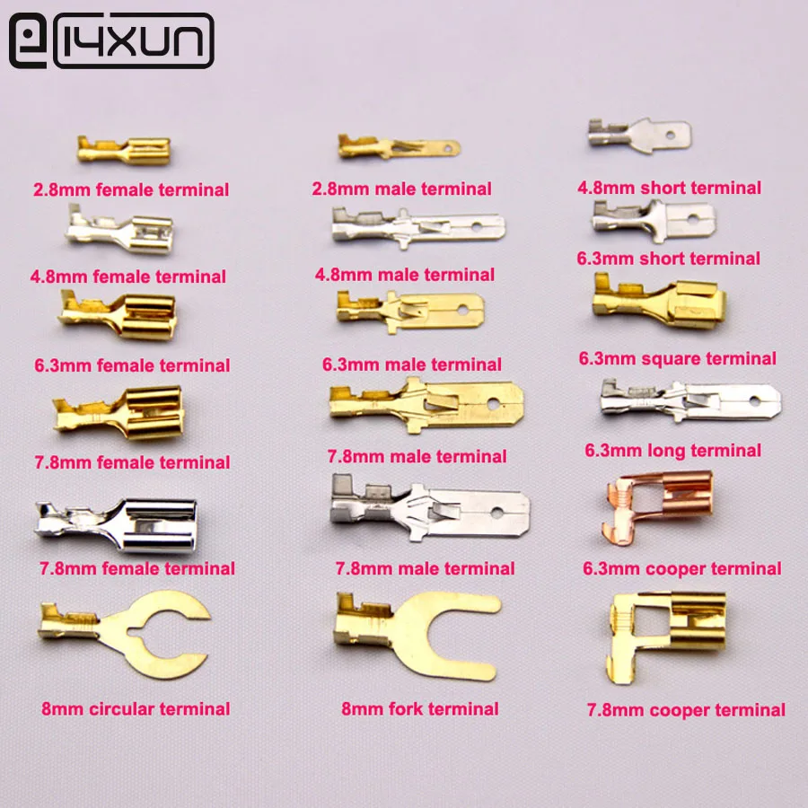 200 PCS Wire Terminal Kit Bullet Connector Set Includes 4.0 Mm Brass ...