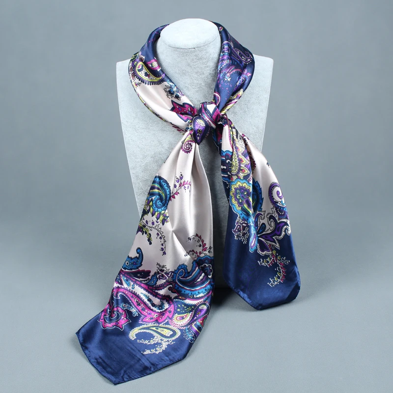 Novo quadrado de seda tamanho grande 90x90cm cachecol moda feminina ...
