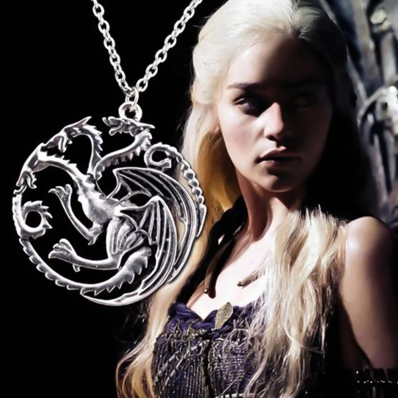 Game of The Thrones Daenerys Targaryen Dragon Necklace Khalessi Sigil ...