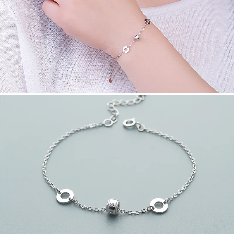L&P Fashion 925 Sterling Silver Bracelet for Women with 3 Pieces ...