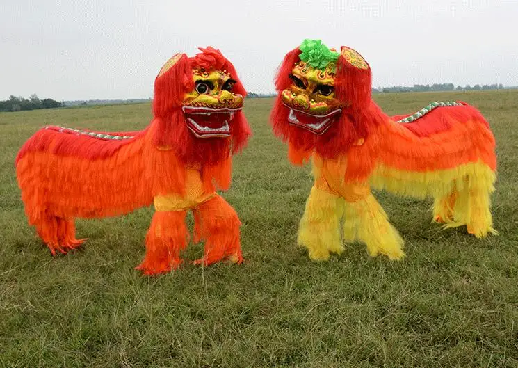 Hot selling 2 person Lion Dance Costume Equipment Northern Performance ...