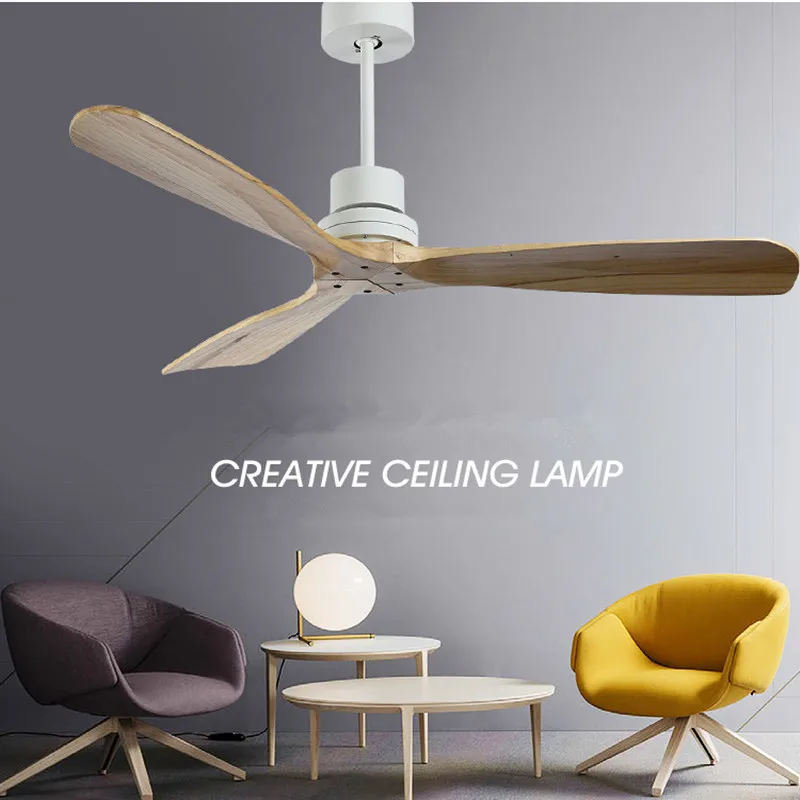 Nordic-Style-Vintage-Ceiling-Fan-Wood-Without-Light-Creative-Design ...