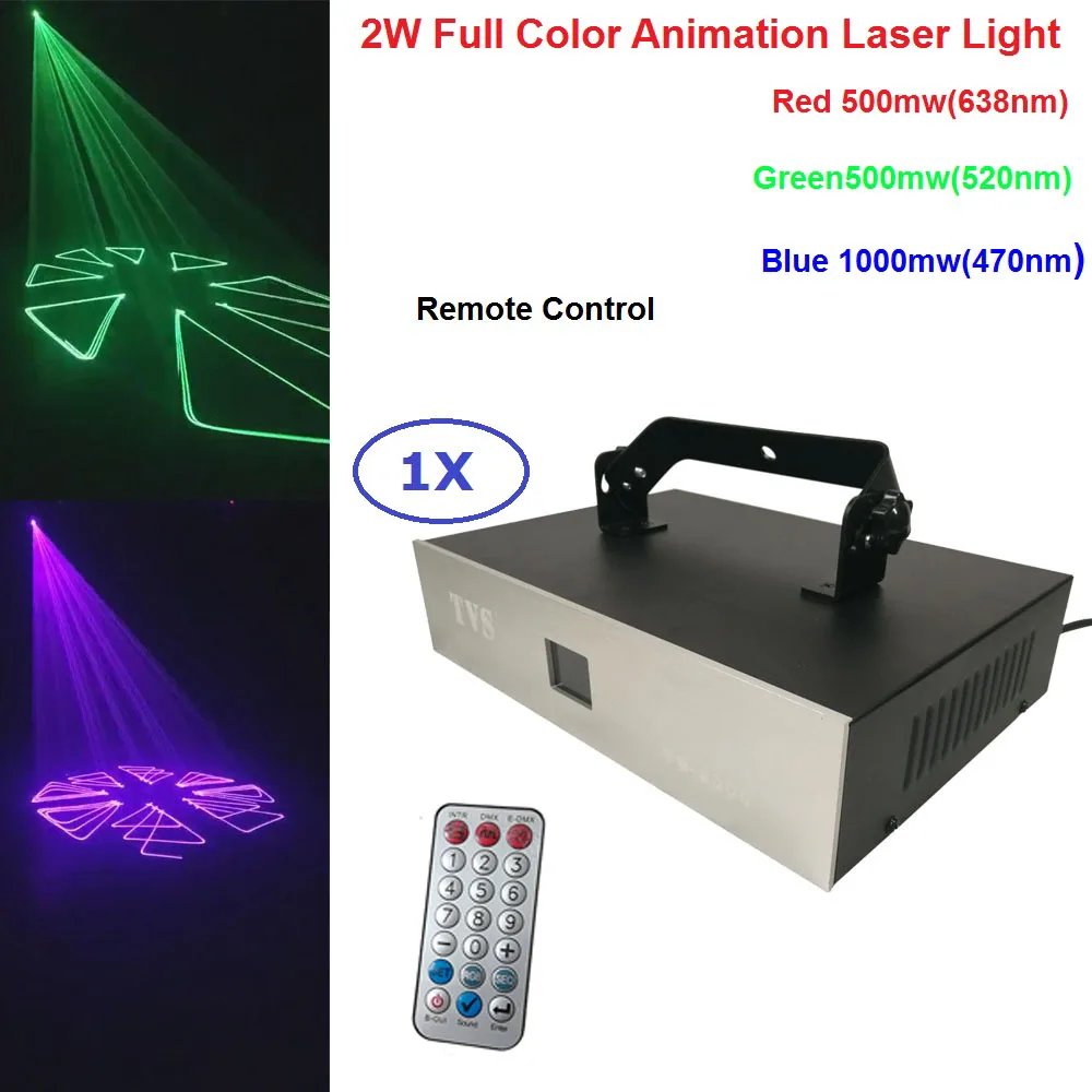Free Shipping 2W Full Color Animation Laser Light 2000MW RGB 3IN1 LED ...