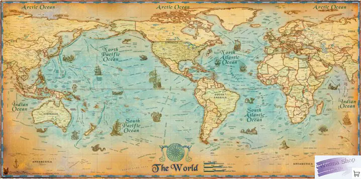 Aliexpress.com : Buy 110*55cm ancient global map living room decorative ...