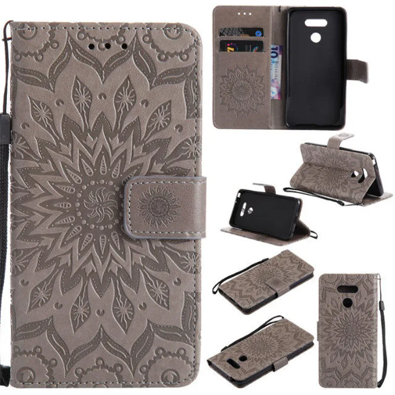 For LG G6 Case Sun flower Wallet Flip PU Leather Cover Card Holder Bags ...