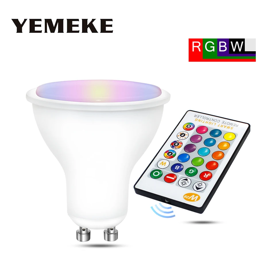 AC85 265V RGB Led Lamp 8W 550Lm Magic RGBW GU10 Spot Light Dimmable ...