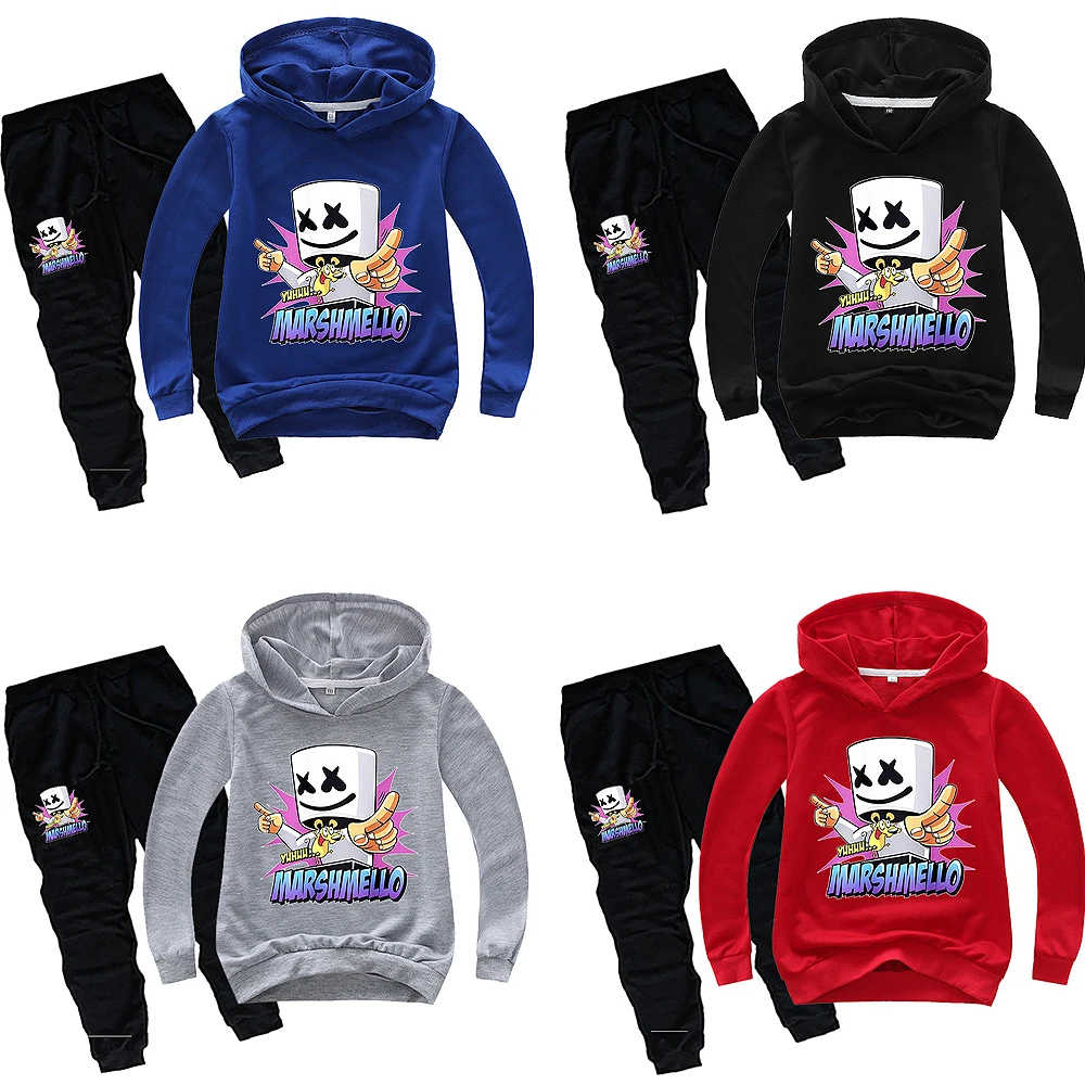 Marshmello DJ Boys Girls Kids Hooded Sweatshirt Pullover Hoodies & Long ...