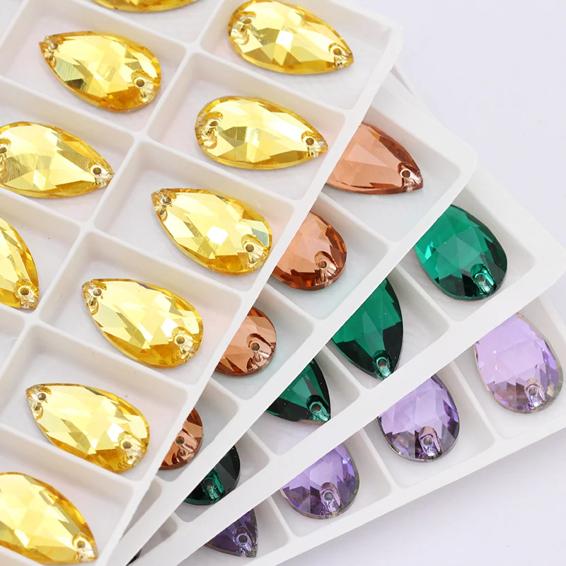 11x18mm-Flat-back-rhinestones-Crystal-decoration-Drop-High-Quality-Sew ...