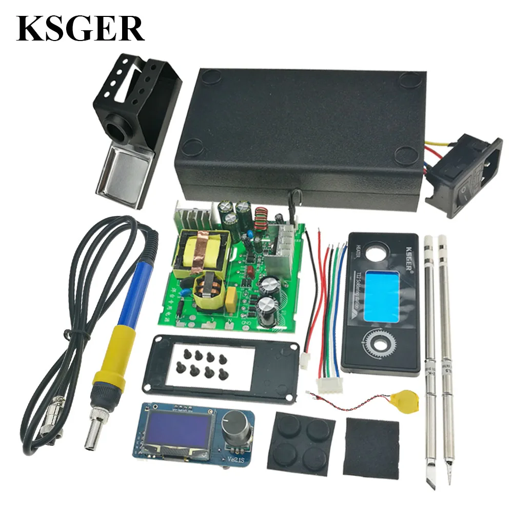 KSGER STM32 V2.1S T12 OLED паяльник станция наконечники алюминиевый сплав 9501 ручка контроллер ...