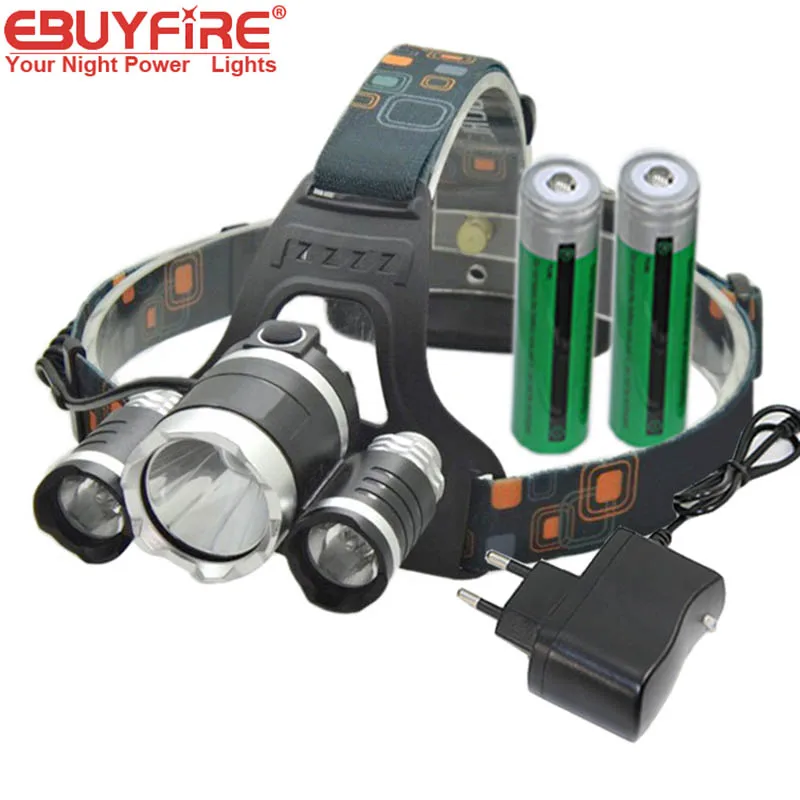 Portable Headlight 3 T6 2R LED Rechargeable Head Lights use 18650 head ...