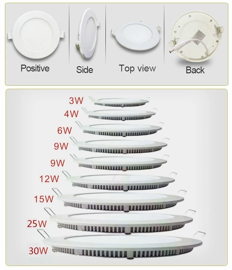 3W 25W Round LED Ceiling Light Recessed Kitchen Bathroom Lamp AC85 265V ...