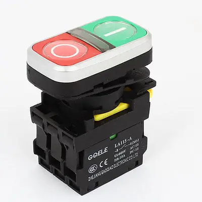 La115-a 660v 10a Momentary Two Buttons Red Green Push Button Switch ...