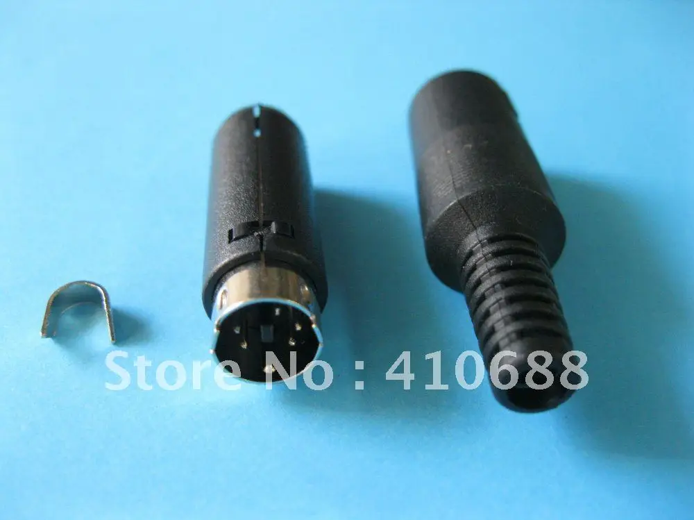 Mini din conector 5 pinos com cabo de plástico, lote com 24 peças por ...