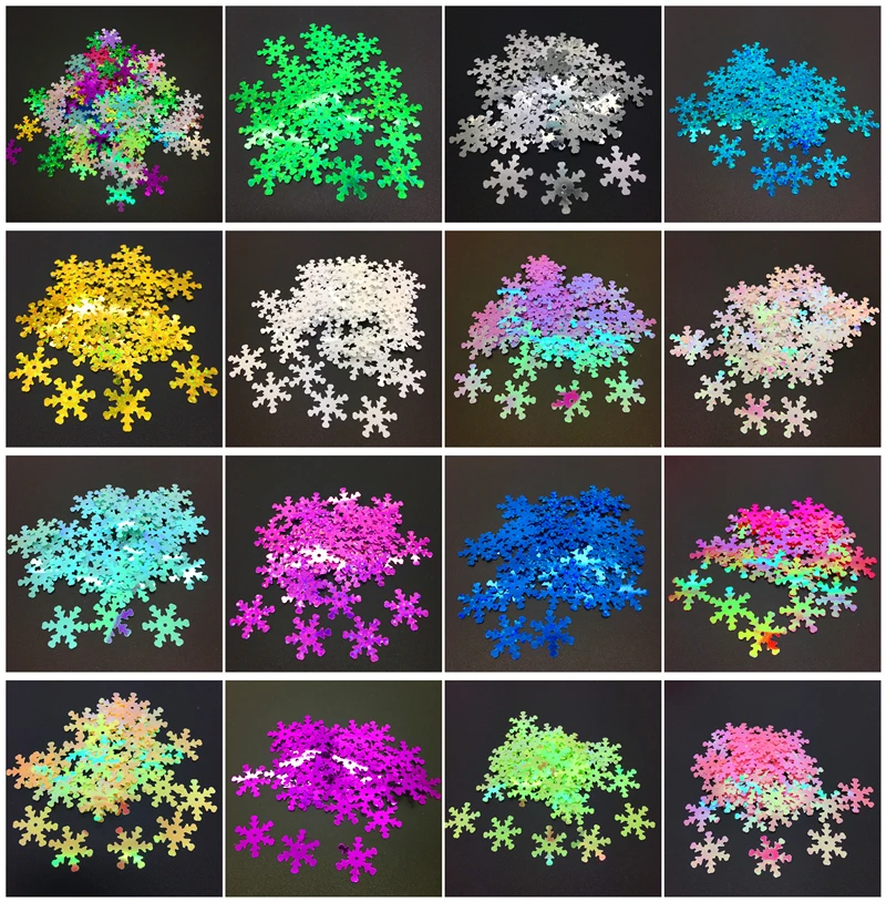Wholesale 100pcs 18mm Wide Christmas Snowflake Loose Sequins Paillettes ...
