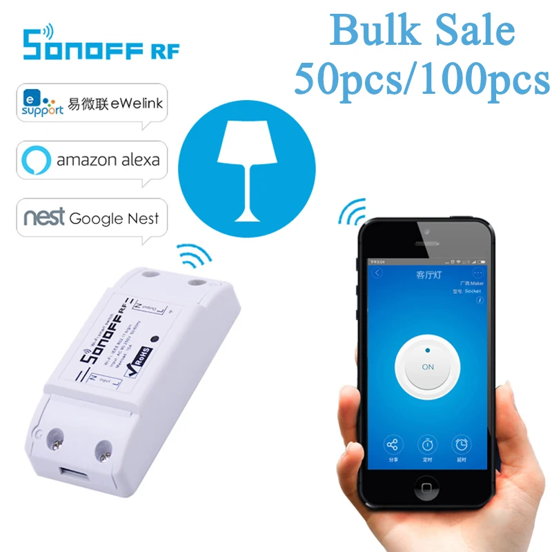 Wholesale Sonoff RF 433mhz Smart WiFi Wireless DIY Switch Module 10A ...