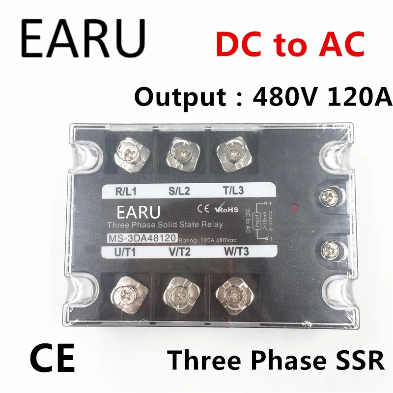 TSR 120DA SSR 120DA Three Phase Solid State Relay DC 5 32V Input ...