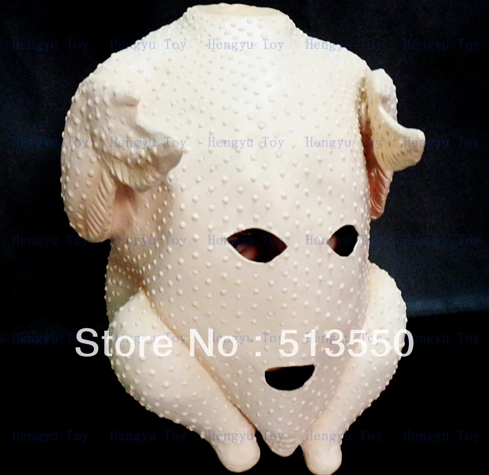 Clumsy Cook Turkey Head Mask Thanksgiving Latex Costume Uncooked ...