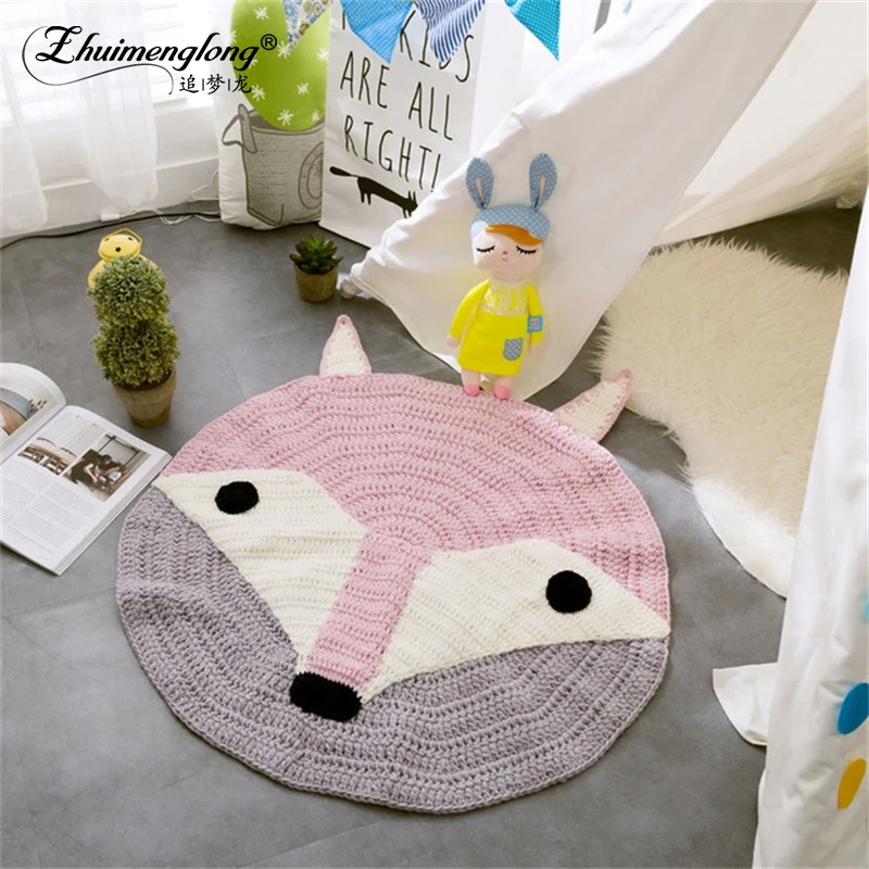 Handmade Animal Mats Children Mats Carpet Knitted Wool Blankets Round ...