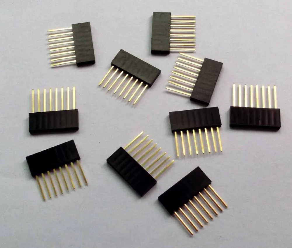 10pcs 8pin 2 54 Female Stackable Tall Pin Header Connector Socket For Arduino In Connectors From