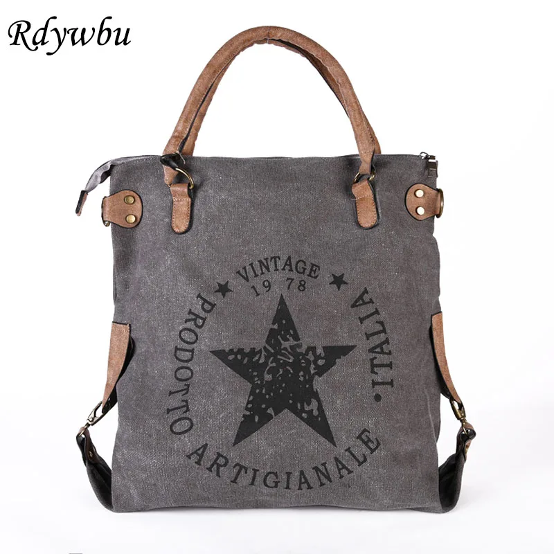Rdywbu-Multifunctional-Big-Star-Printed-Canvas-Tote-Handbag-High ...