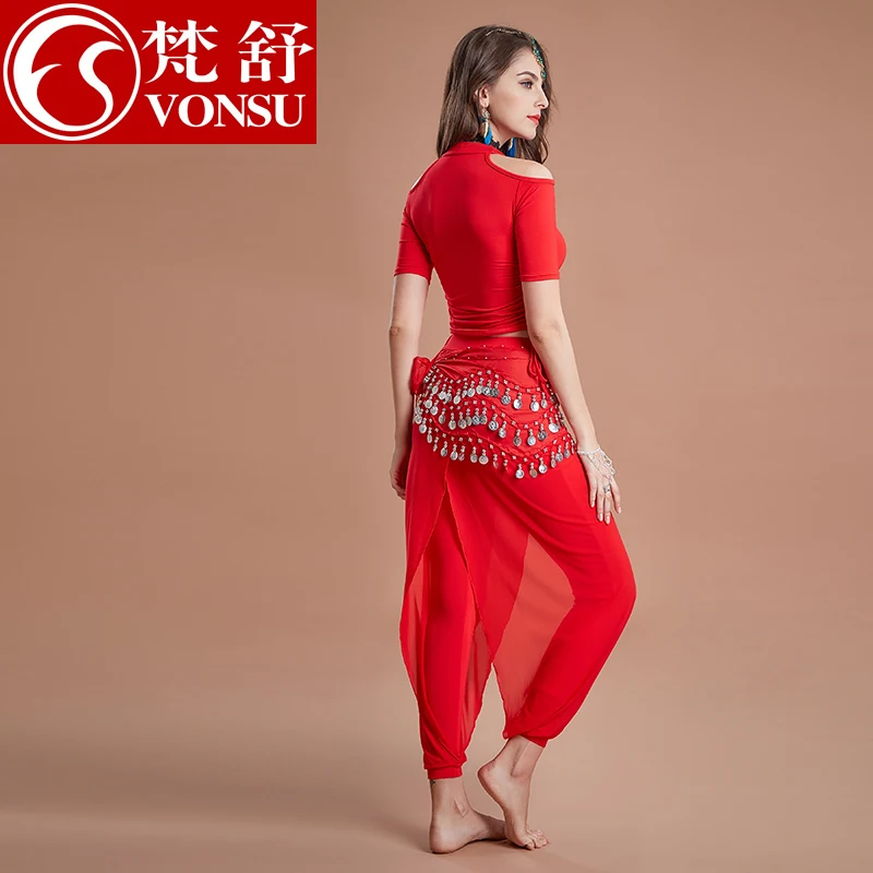 Lady New Belly Dance Practice Dress Suit Girls Latin Dancing Suit 3pcs