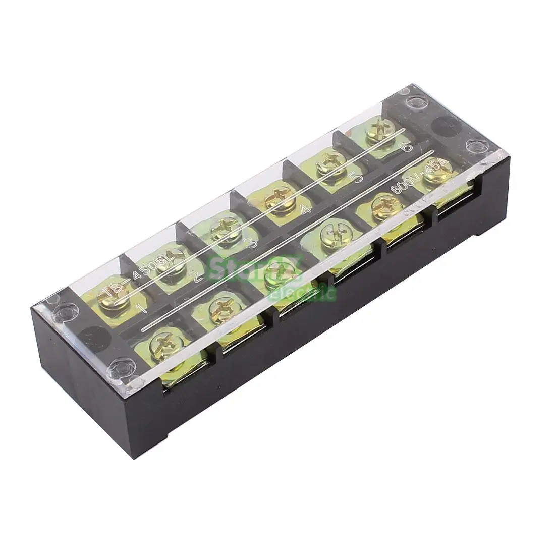 Wire Terminal Block Aexit 600V 45A Screw Terminal Barrier Block – 6 ...