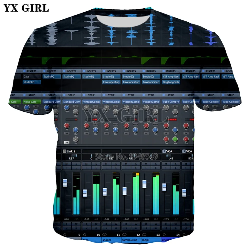 Yx Girl Audio Editor Mixer Dj 3d T-shirt 2018 Summer New Fashion T ...