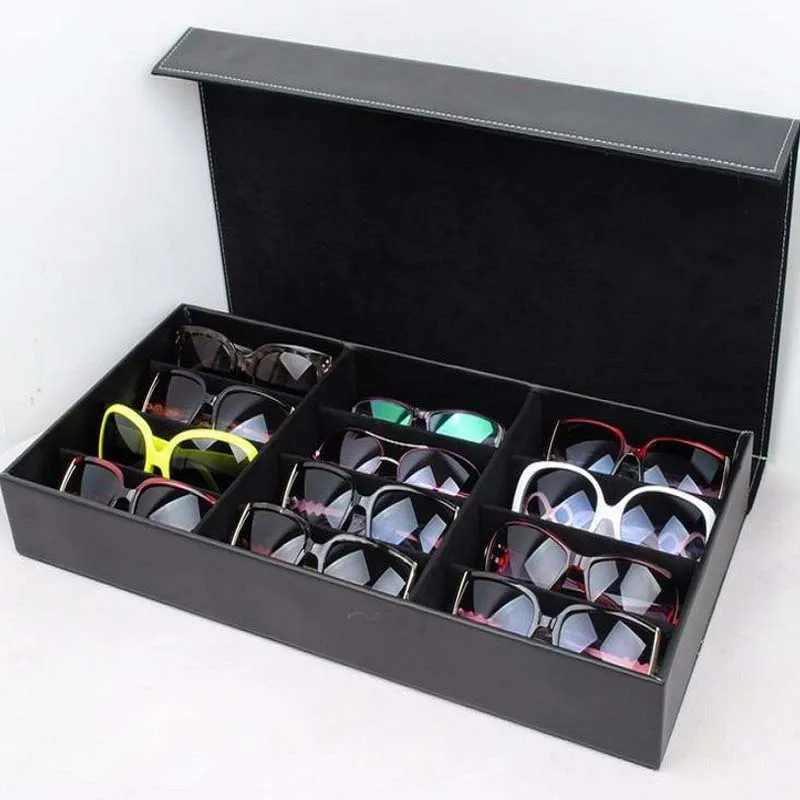 New-Fashion-High-grade-12-Slots-Makeup-Sunglasses-Storage-Boxes-PU ...