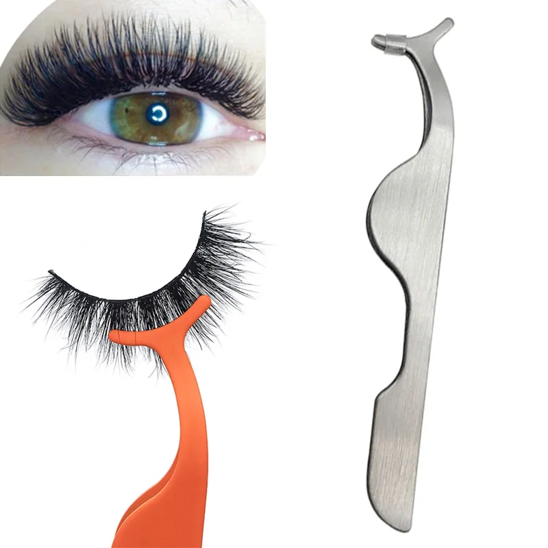 False Eye Lash Applicator Tweezers False Eyelash Curler Forceps Eyelash ...