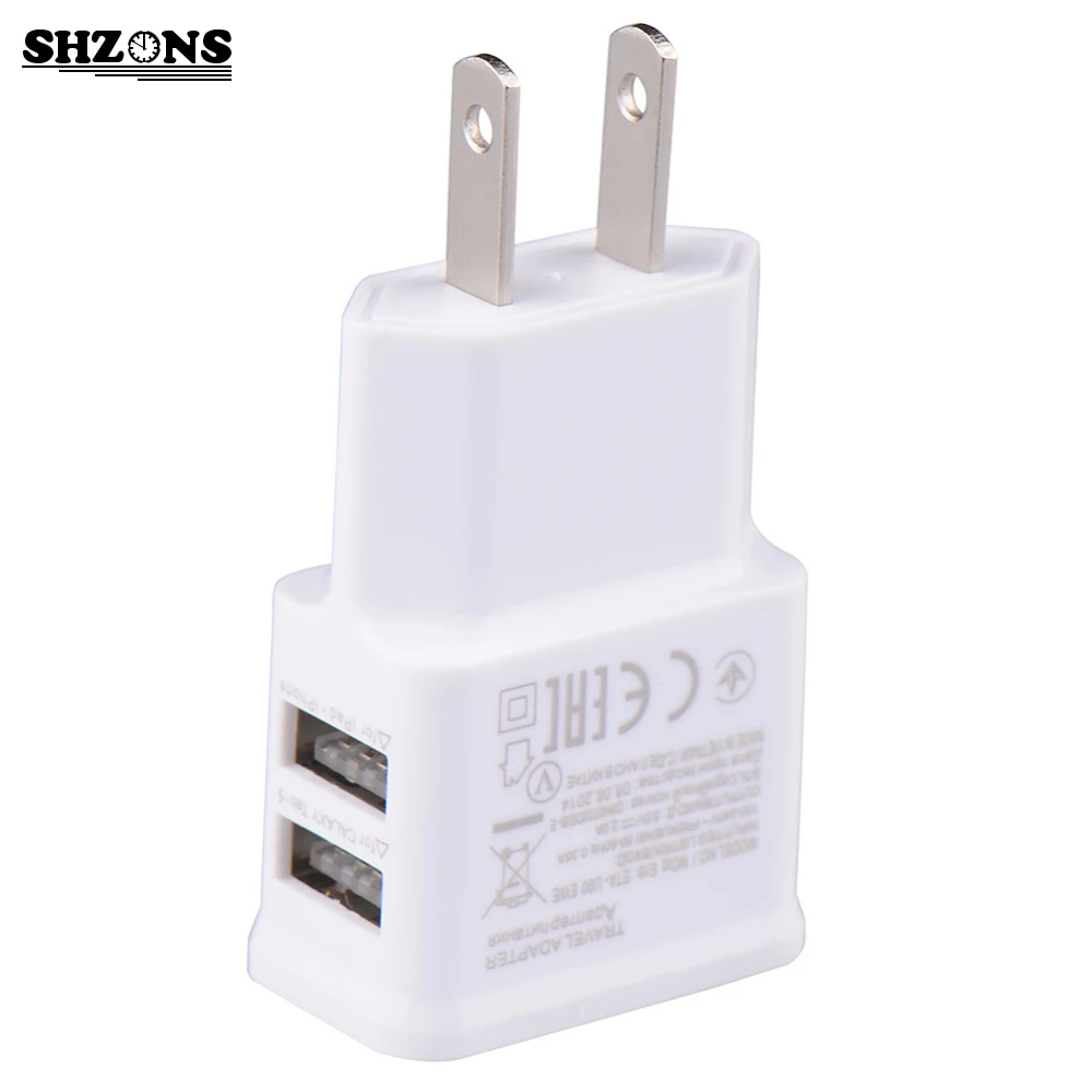 US Plug Universal Dual USB Wall Charger Adapter 5V 2A 2 Ports Phone ...