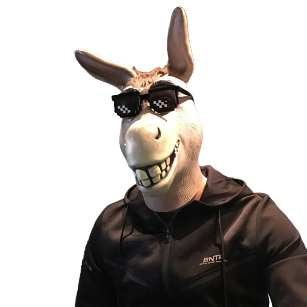 Halloween-Animal-Donkey-Mask-Full-Face-Latex-Mask-Adult-Party-Cosplay ...