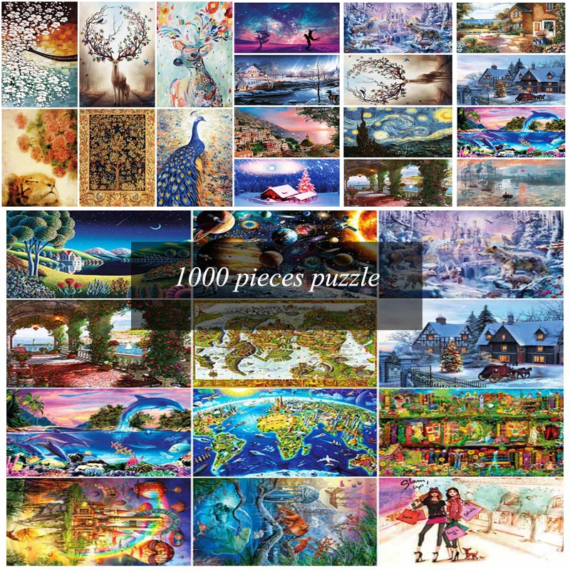 27 Types Hot Sale Adult 1000 Pieces Jigsaw Landscape Puzzle Children 27 Types Hot Sale Adult 1000 Pieces Jigsaw Landscape Puzzle Children