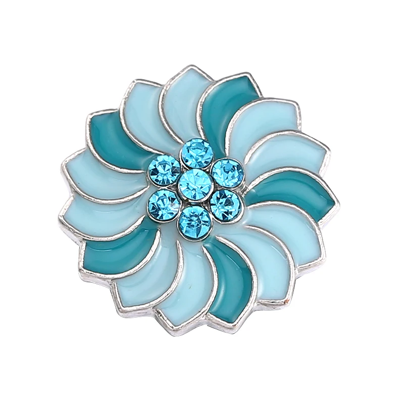 5pcs/lot Oil Painting Snap Buttons Rhinestone Stone Flower Buttons for ...