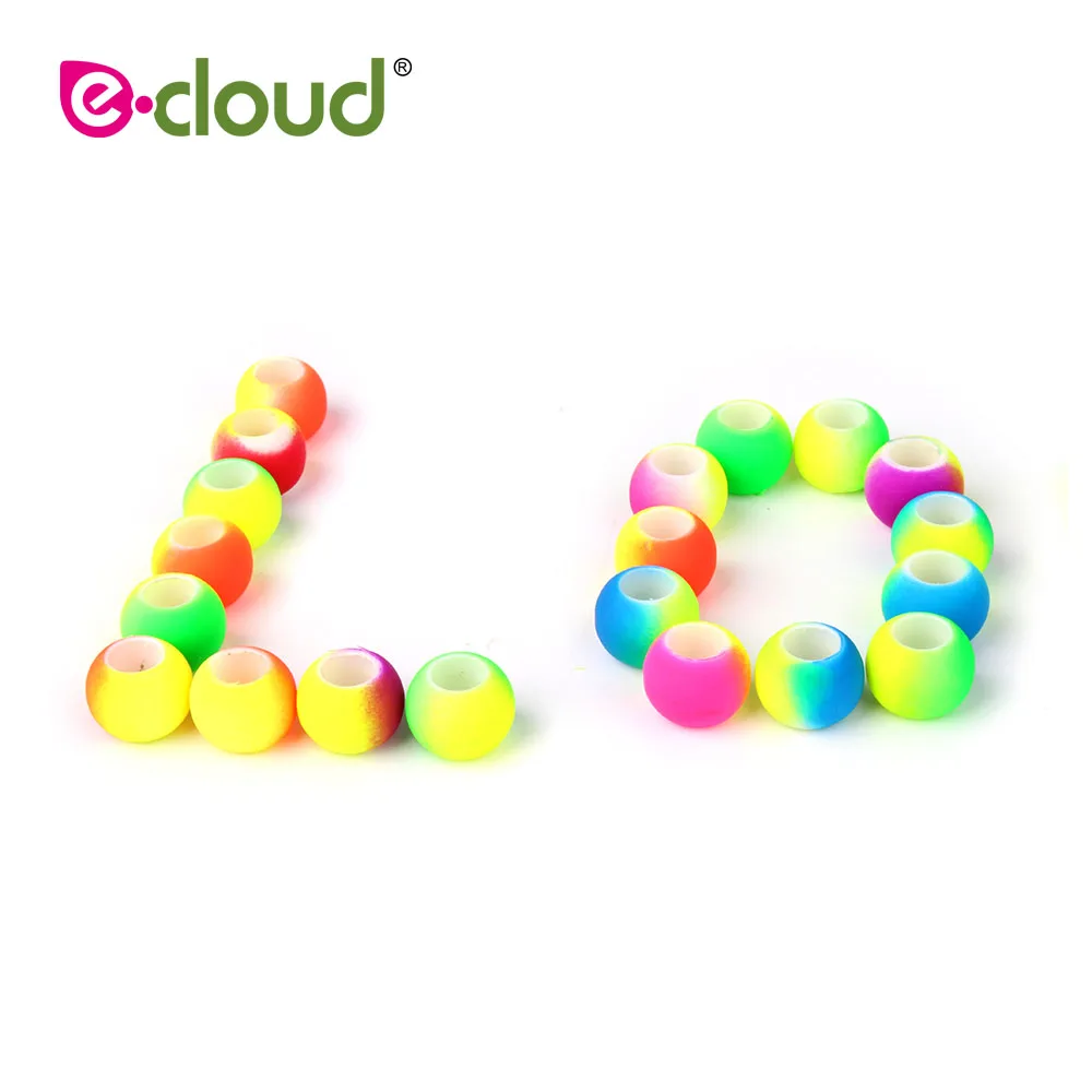 50 шт., 5 мм, двухцветные акриловые Круглые бусины для волос, для ...