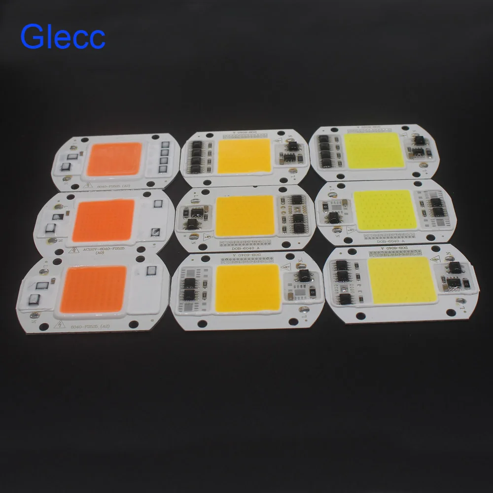 Led Cob Chip 110v 220v 9w 10w 20w 30w 50w Led Bulb Lamp Input Smart Ic ...