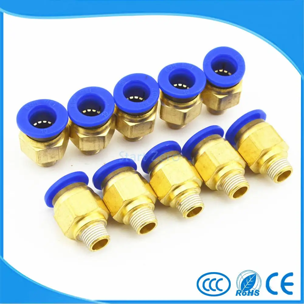 10X 10mm Tube X 1/8" Male Thread Quick Connector Pneumatic Air Fittings ...