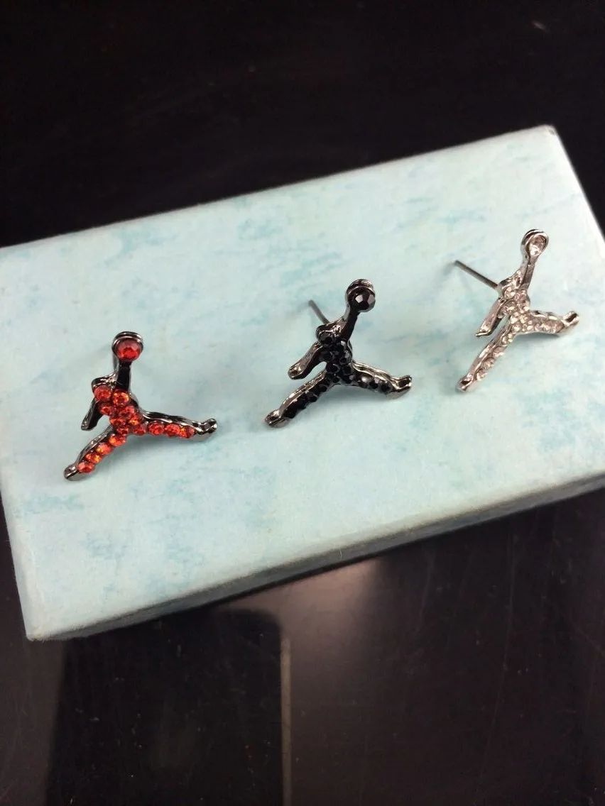 [Free Shipping For 1 Pcs]Fashion Jewelry Crystal Earring Basketball Air ...