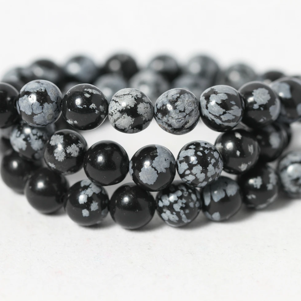 Aliexpress.com : Buy Free Shipping Snowflake Obsidian Beads Natural ...