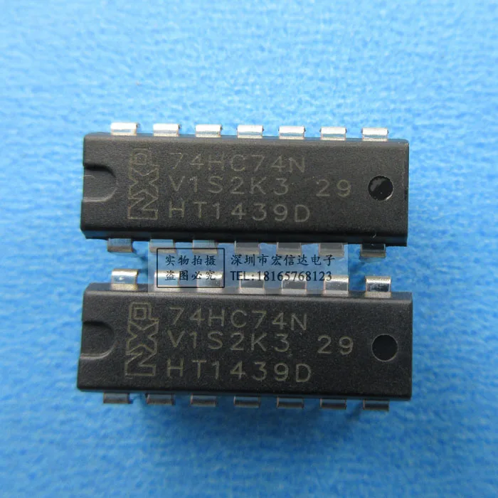 74HC74N 74HC74 SN74HC74N Set_Reset DIP14 Dual D flip flop with positive ...