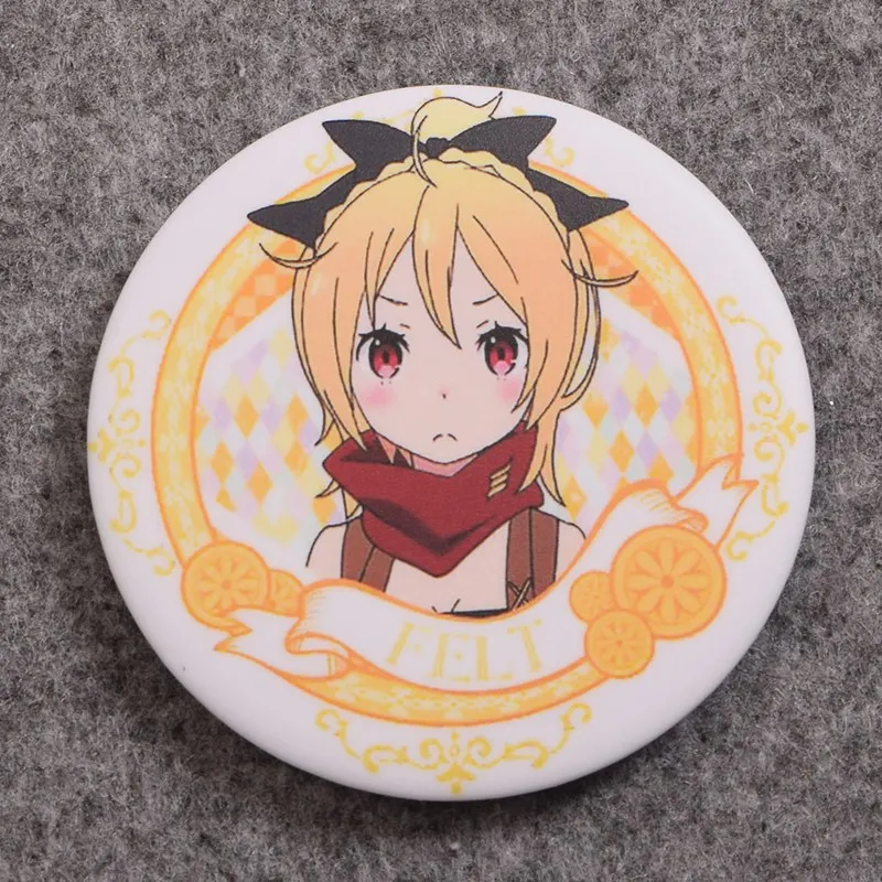 Anime Re:Zero kara Hajimeru Isekai Seikatsu Badges Pin Back Emilia Felt ...