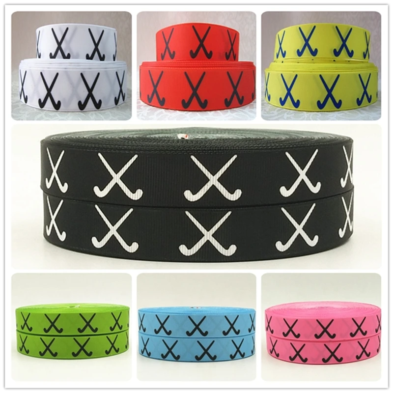 Q&n Ribbon Hockey Sport Printed Grosgrain Ribbon Diy Handmade Crafts ...